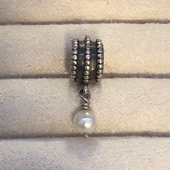 Pandora | Jewelry | Pandora Beveled Pearl Drop Dangle Charm | Poshmark